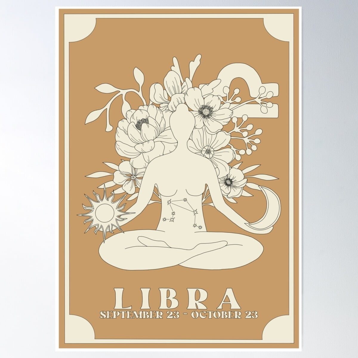 Libra Astrology Poster Wall Art, Modern Wall Decor For Living Room ...