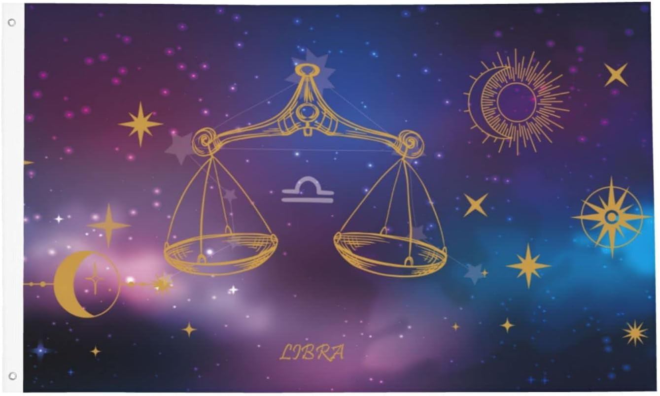 Libra Banner With Metal Grommets Double Sided Printed Flag 3x5 Ft ...