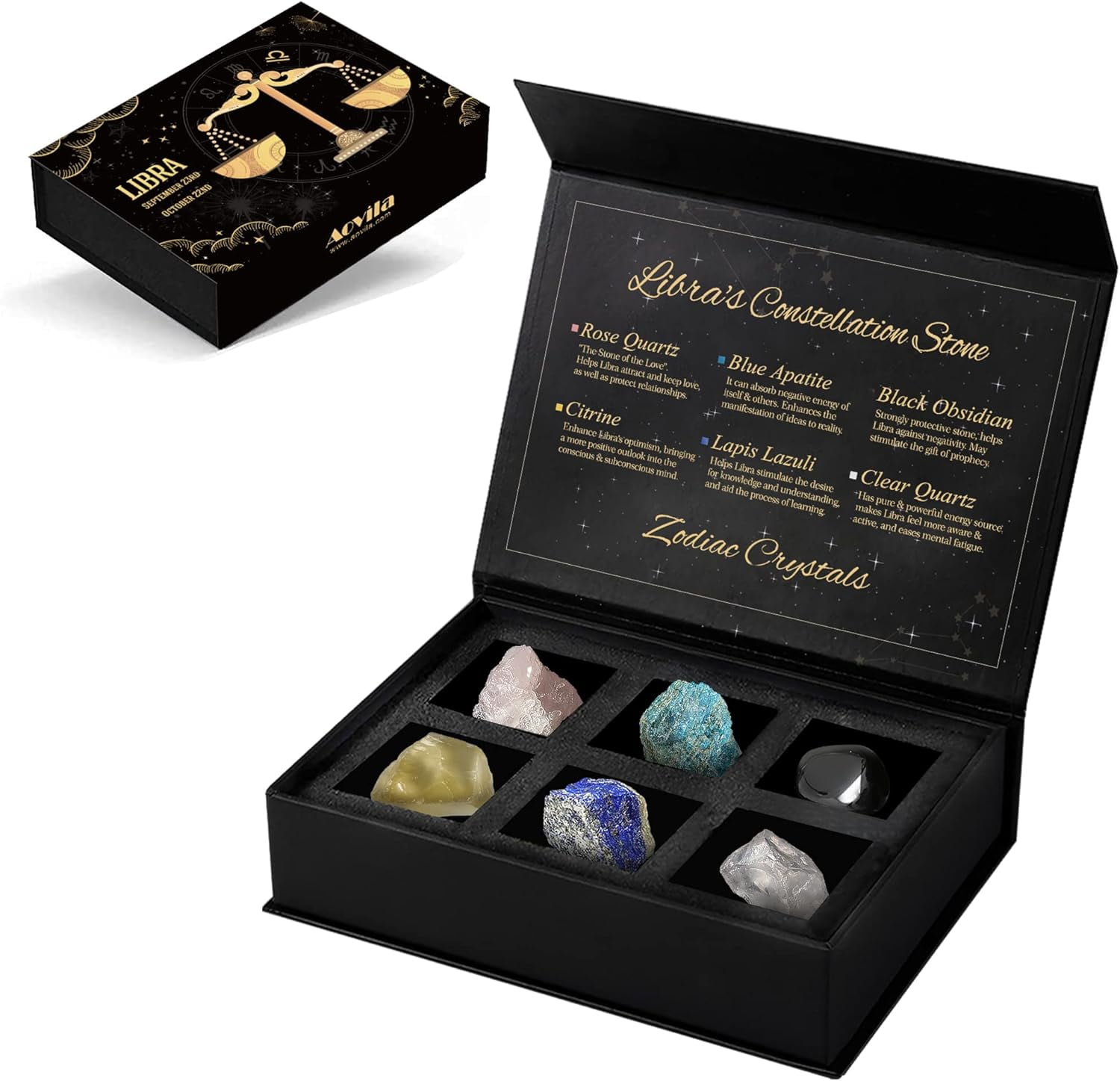 Libra Crystals Gift Set, Libra Zodiac Signs Healing Crystals ...
