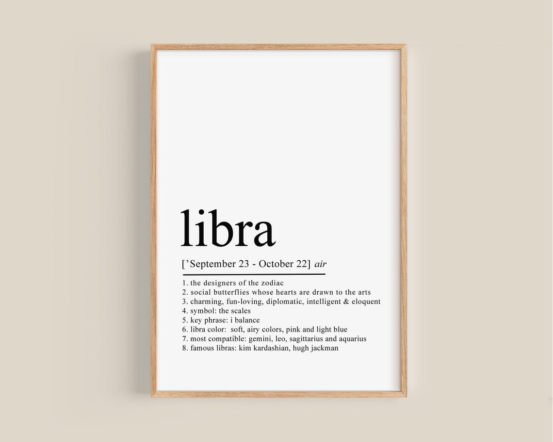 Libra Definition Poster, Libra, Libra, Zodiac, Libra Birthday ...
