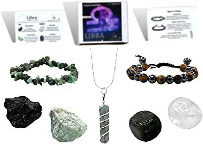 Libra Healing Crystal Set, Zodiac Birthstone Premium Kit for Gift ...