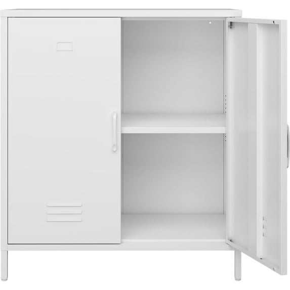 Libra Metal Locker Storage Cabinet with Adjustable Shelves, 2 Door ...