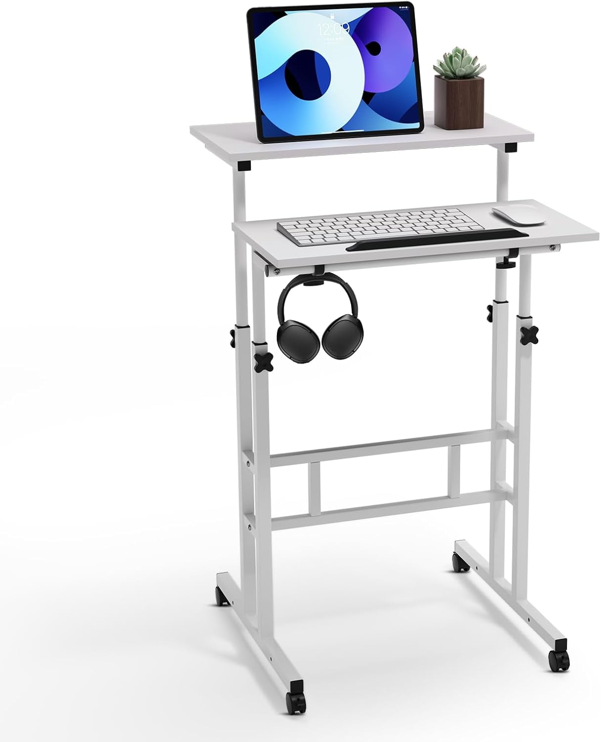 Libra Mobile Stand Up Desk Height Adjustable Computer Standing Rolling ...
