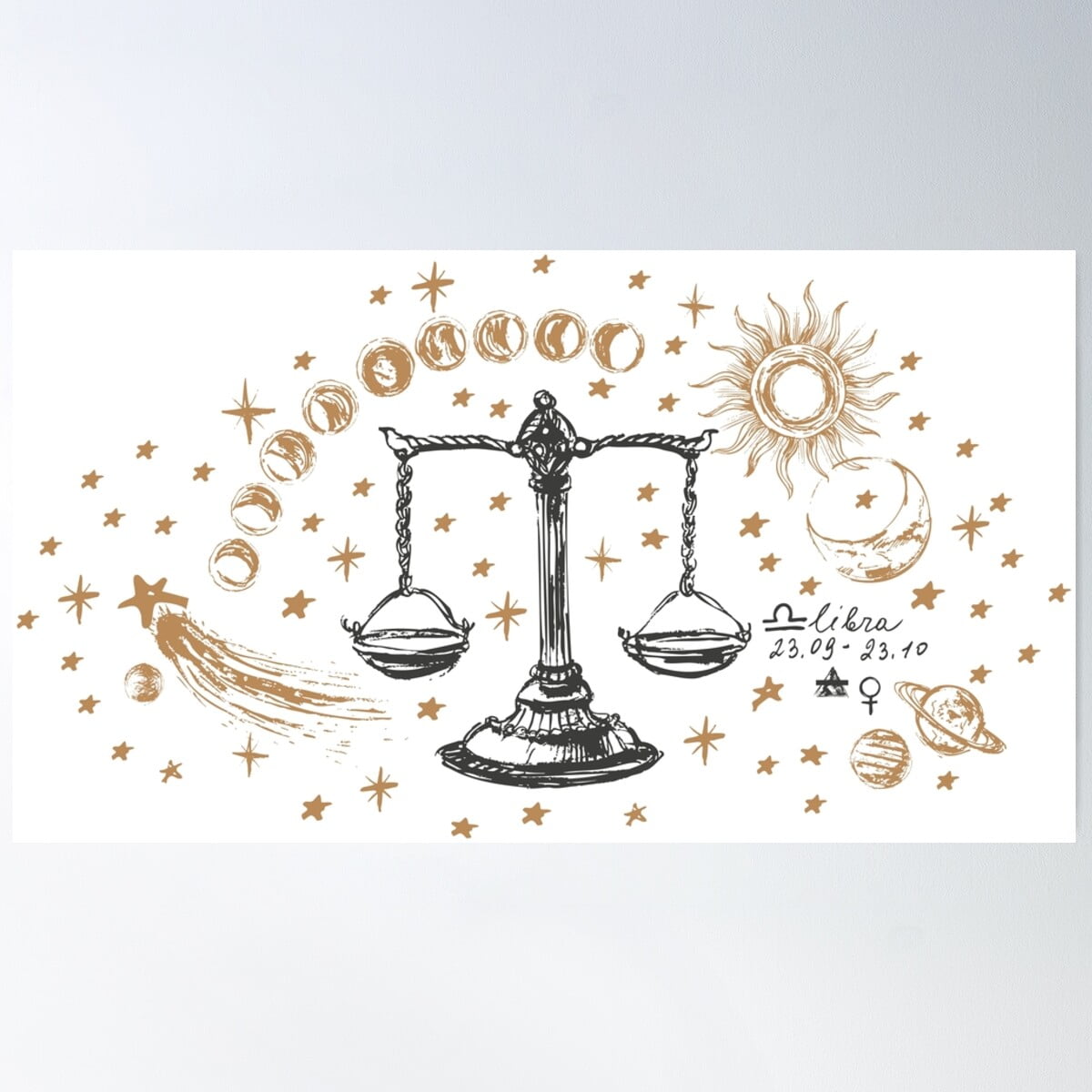 Libra Poster Wall Art, Modern Wall Decor For Living Room Bedroom, 16x24 ...