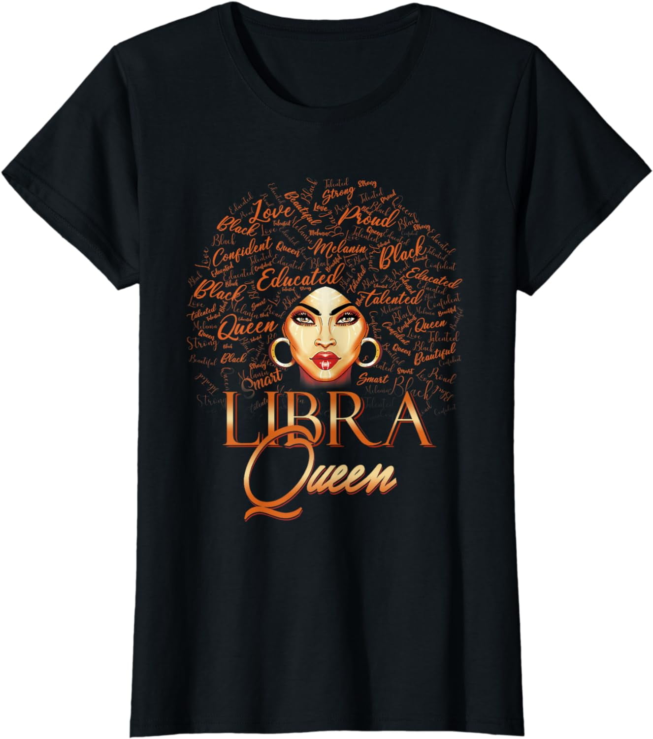Libra Queen Born In September October Melanin Birthday T-Shirt ...