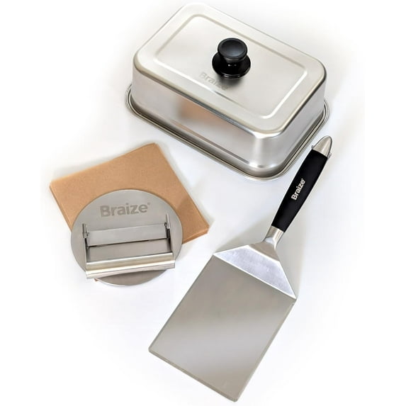 Libra Smash Burger Press Kit 6.5 Inch Stainless Steel Hamburger Smasher ...