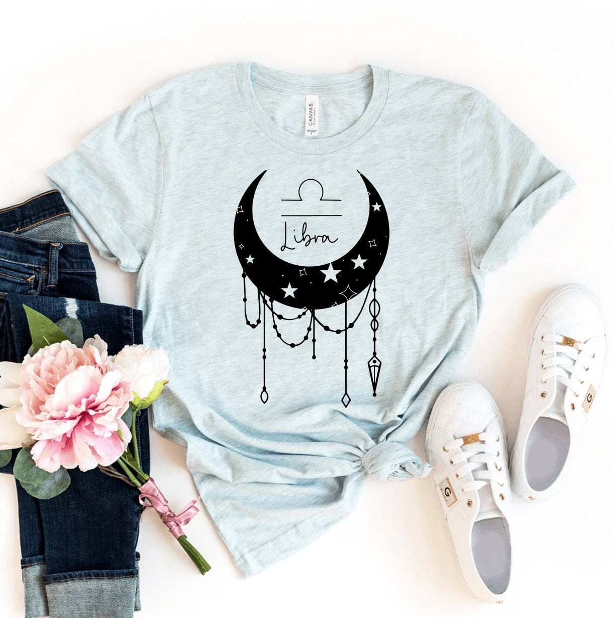 Libra Star Sign T-shirt Zodiac Symbol Top October Gift Astrological ...