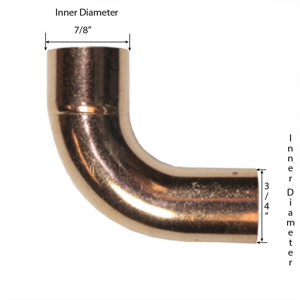 Libra Supply 3/4 inch 90 Degree Copper Long Turn Radius Street Elbow ...