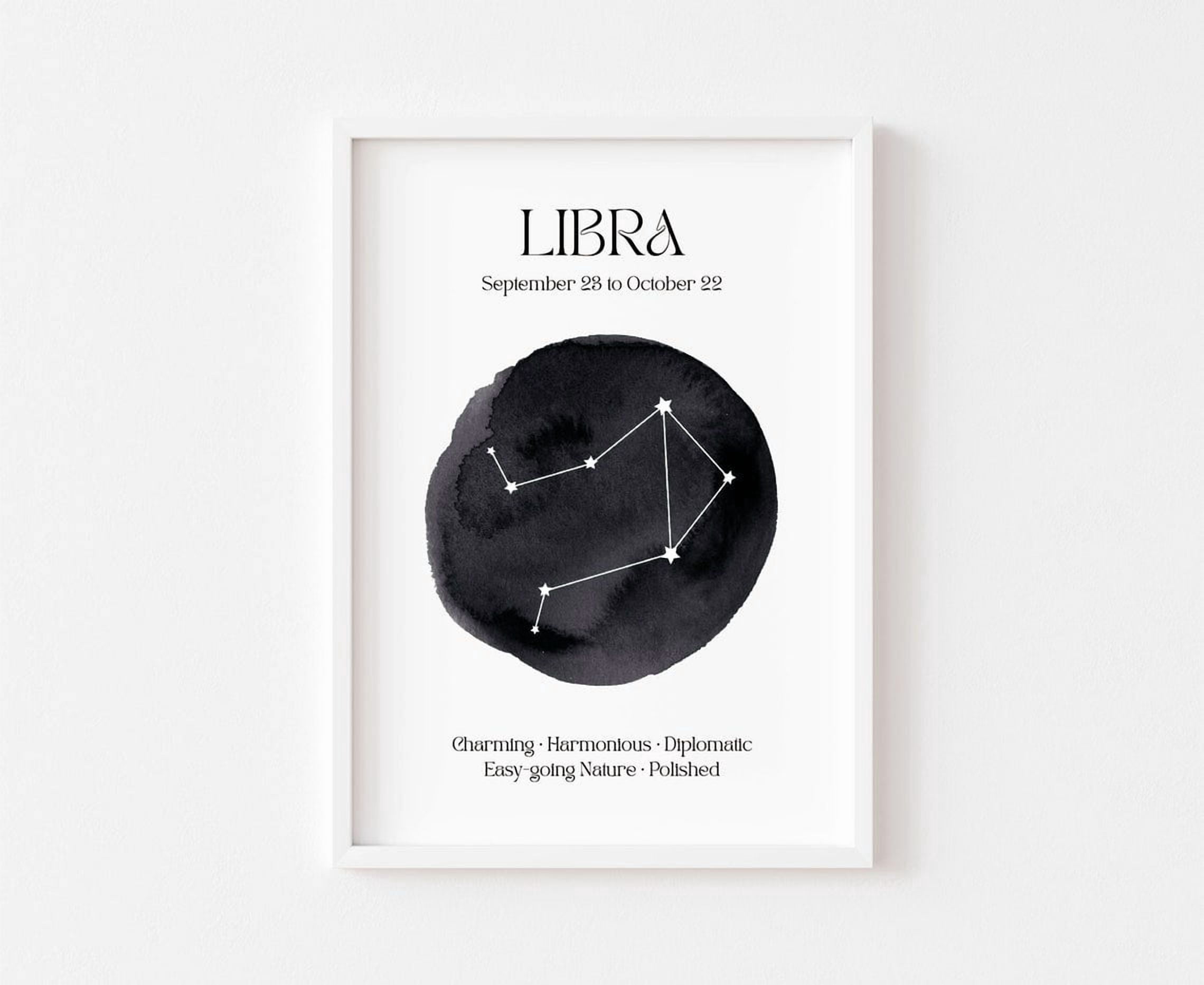Libra Zodiac Poster, Astrology Posters, Zodiac Star Poster Wall Art ...
