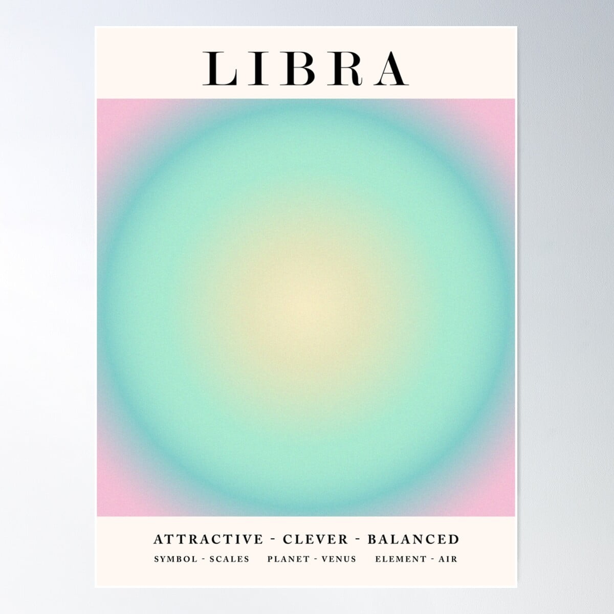 Libra Zodiac Sign, Aura Poster, Energy, Grainy Gradient, Museum Poster ...