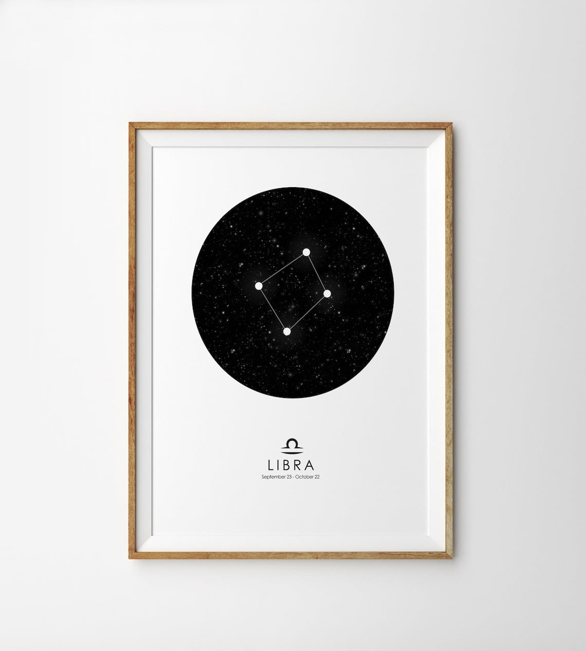 Libra Zodiac Sign Constellation Art Star Map Astrology Astronomy Modern ...