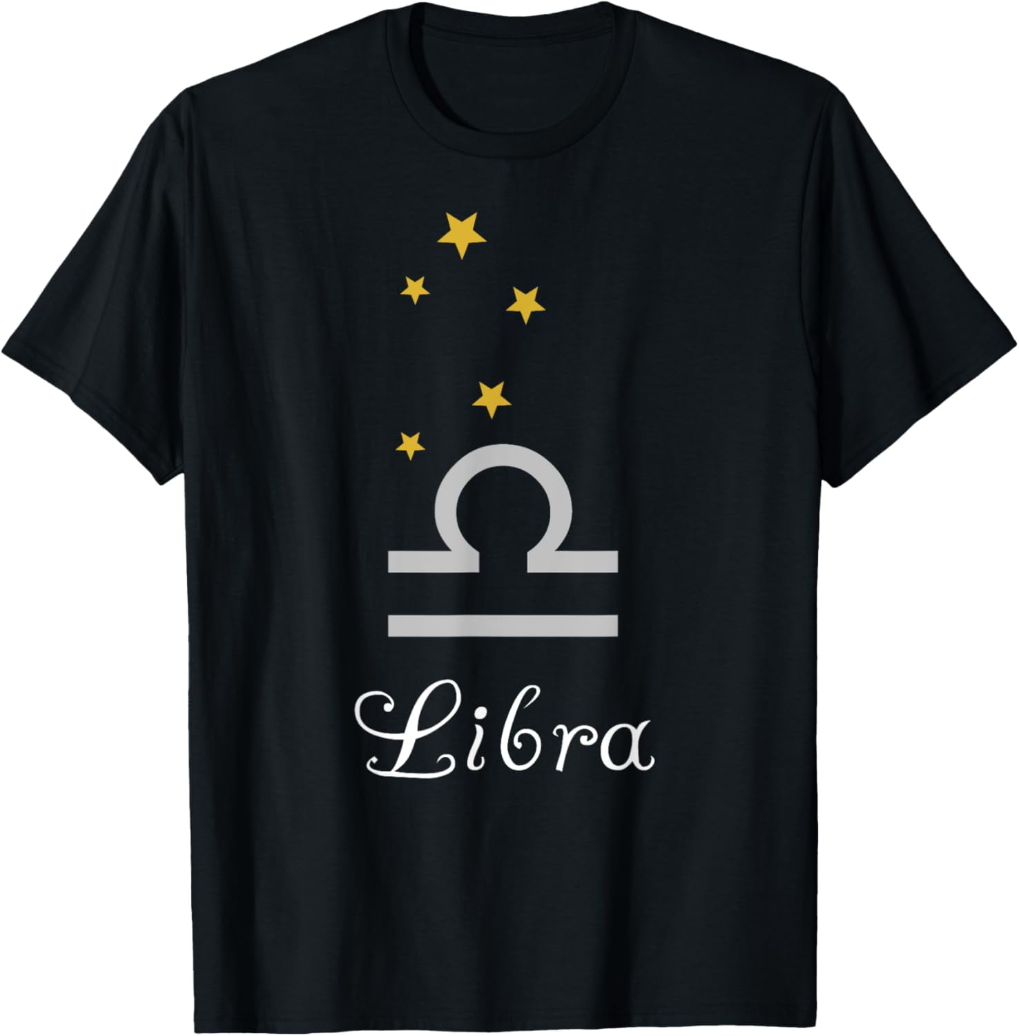 Libra Zodiac Sign, Constellation, Stars, Astrology Libra T-Shirt men and women can wear, black ...