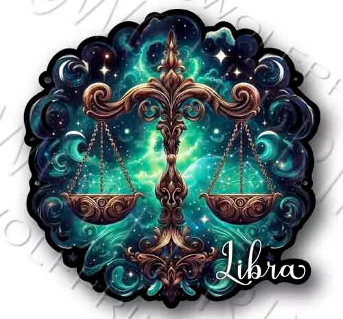 Libra Zodiac Sign Sticker Phone Decal Water Bottle Stickers Car Decals ...