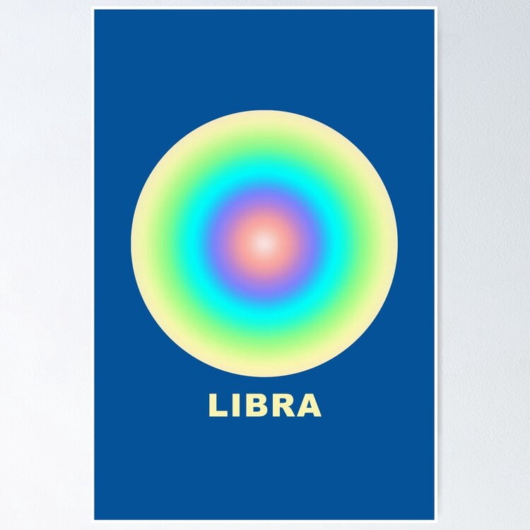 Libra Zodiac Sign Stylish Gradient Abstract Ombre Poster- Unframed ...
