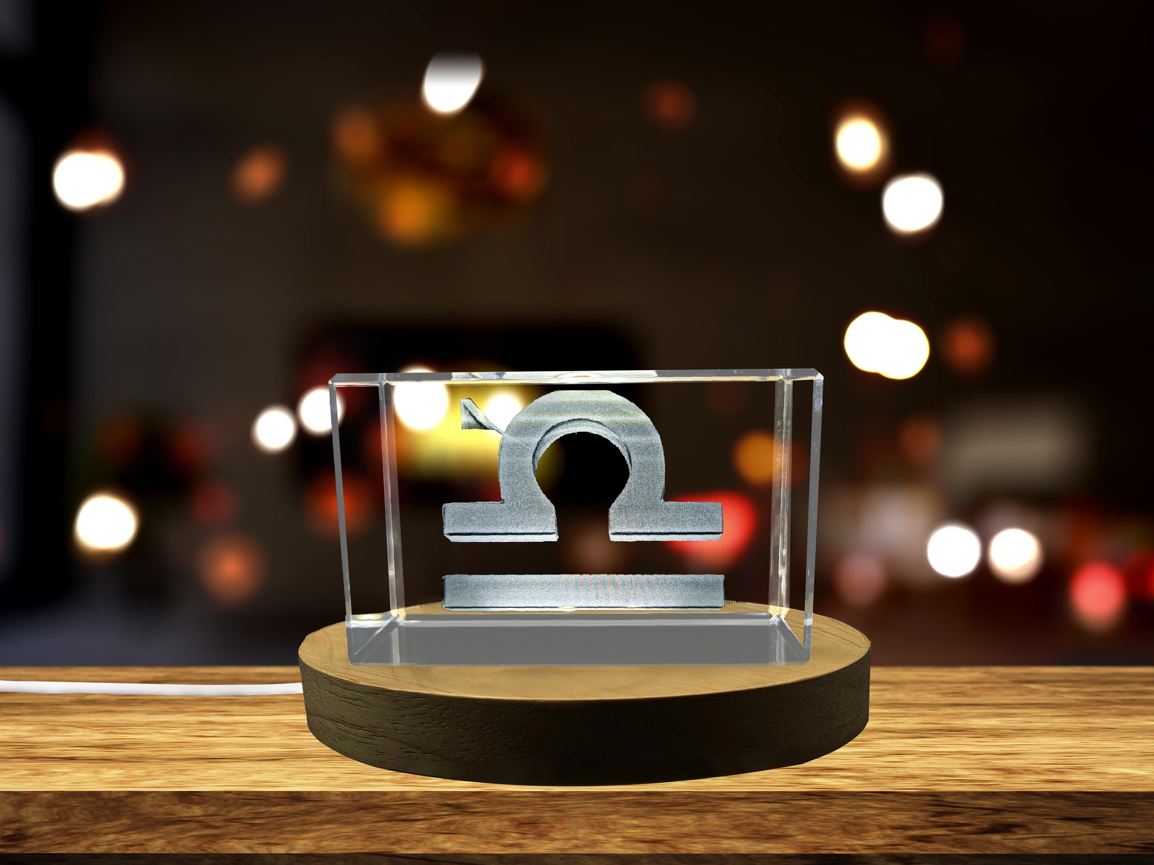 Libra Zodiac Symbol 3D Engraved Crystal Gift - Walmart.com