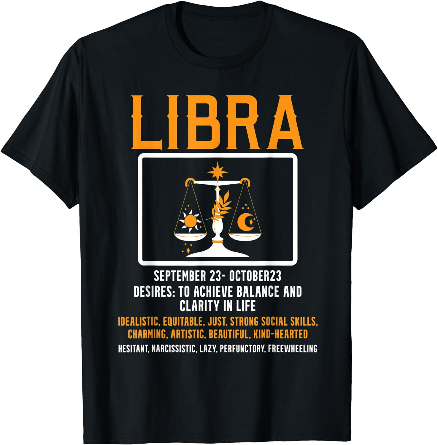 Libra zodiac sign September October astrology T-Shirt - Walmart.com