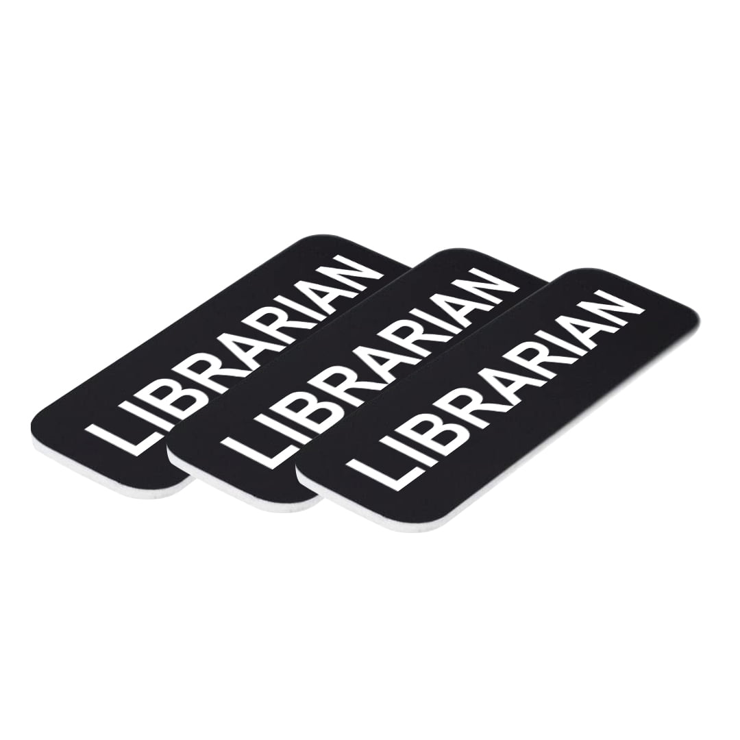 Librarian 1 x 3" Name Tag, Black (3 Pack) - Walmart.com