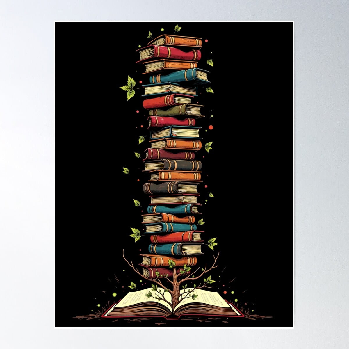 Librarian'S Wisdom: A Growing Knowledge Tree Poster Wall Art, Modern ...
