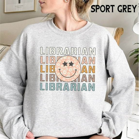 Librarian Sweatshirt, Retro Librarian Crewneck, Librarian Team Teacher ...