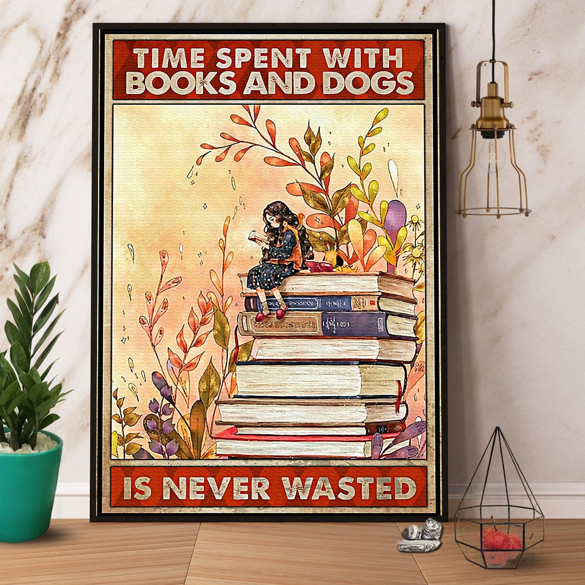 Librarian Time Spent With Books And Dogs Is Never Wasted Paper Poster ...