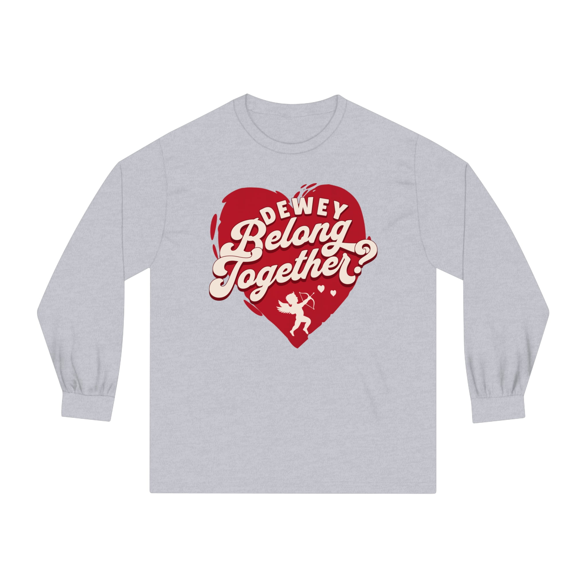 Librarian Valentines Day Unisex Long Sleeve T-Shirt, Dewey Belong ...