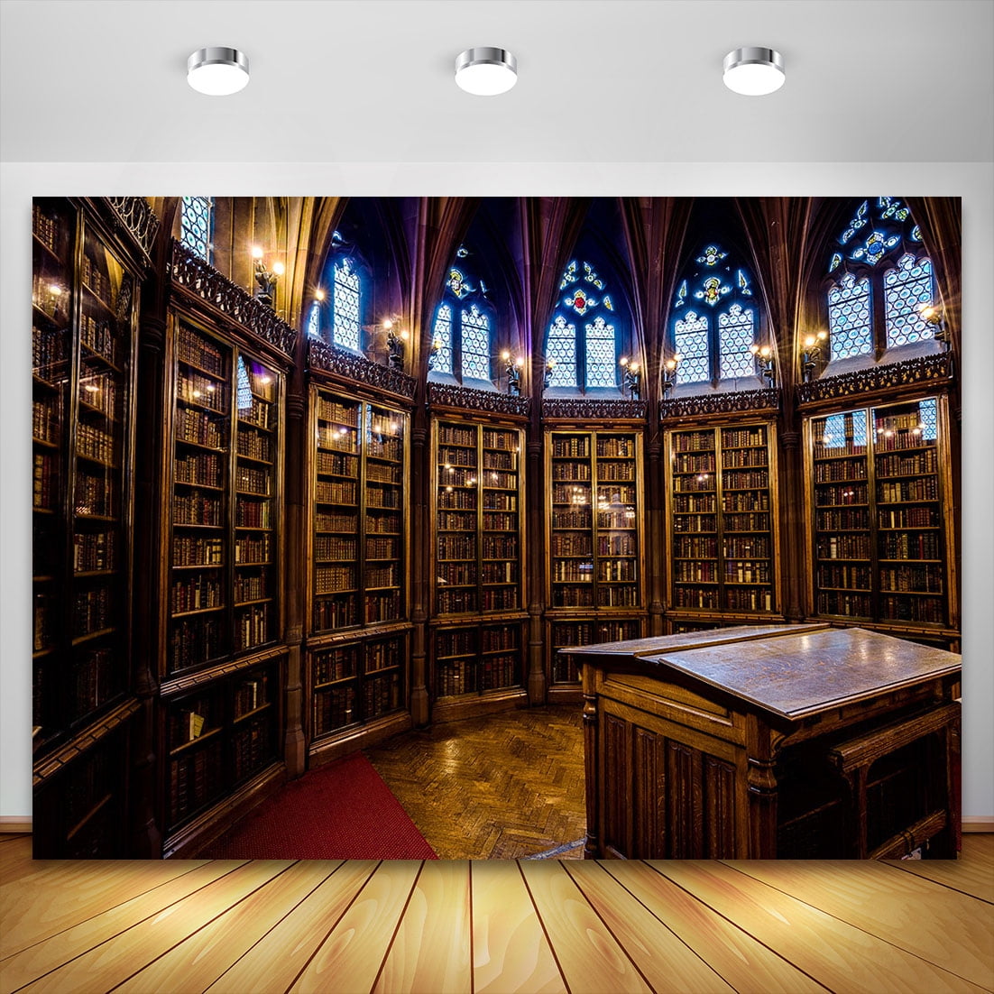 Library Backdrop Photoz Photography Old Wood Bookshelf For Study Room r ...