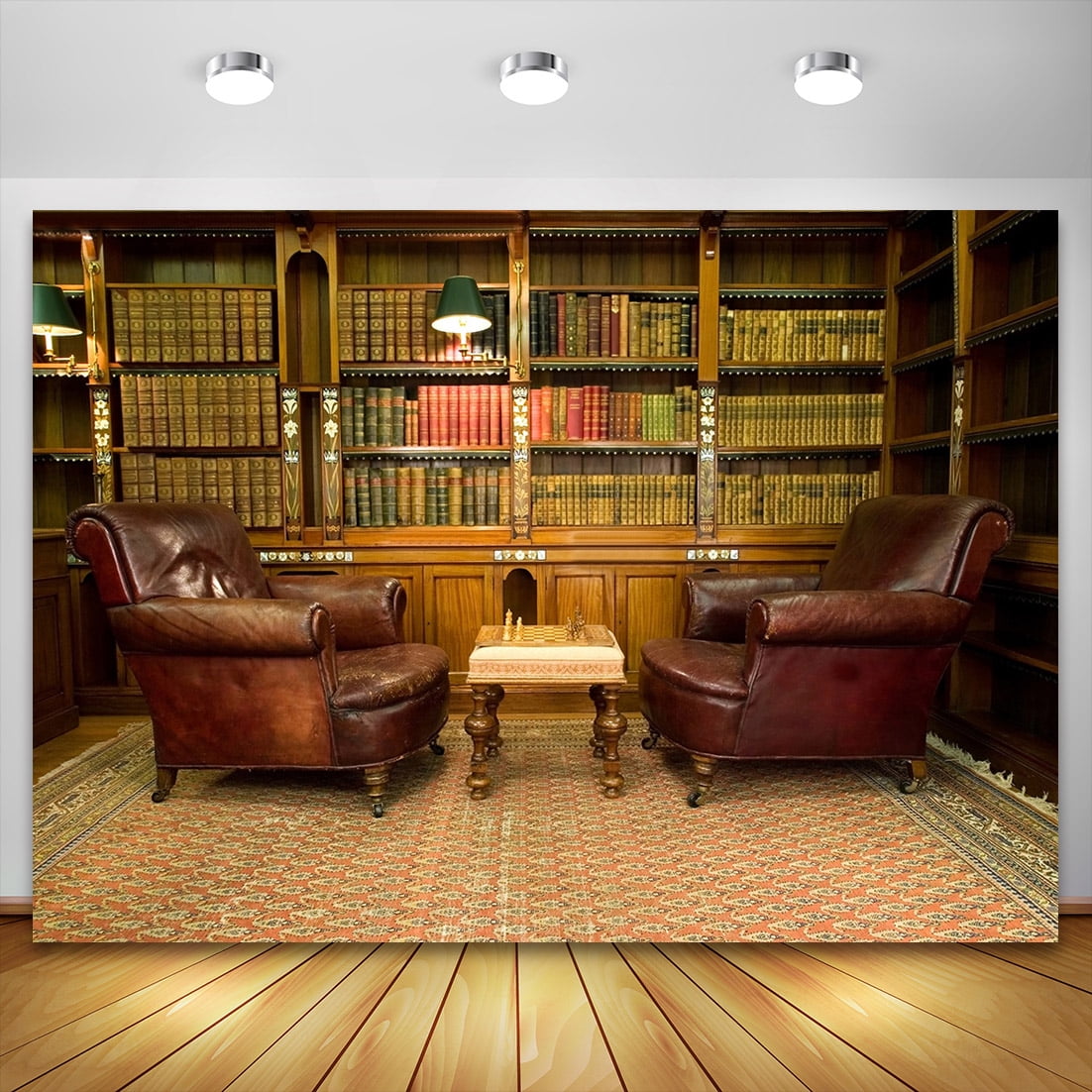 Library Backdrop Photoz Photography Old Wood Bookshelf For Study Room r ...