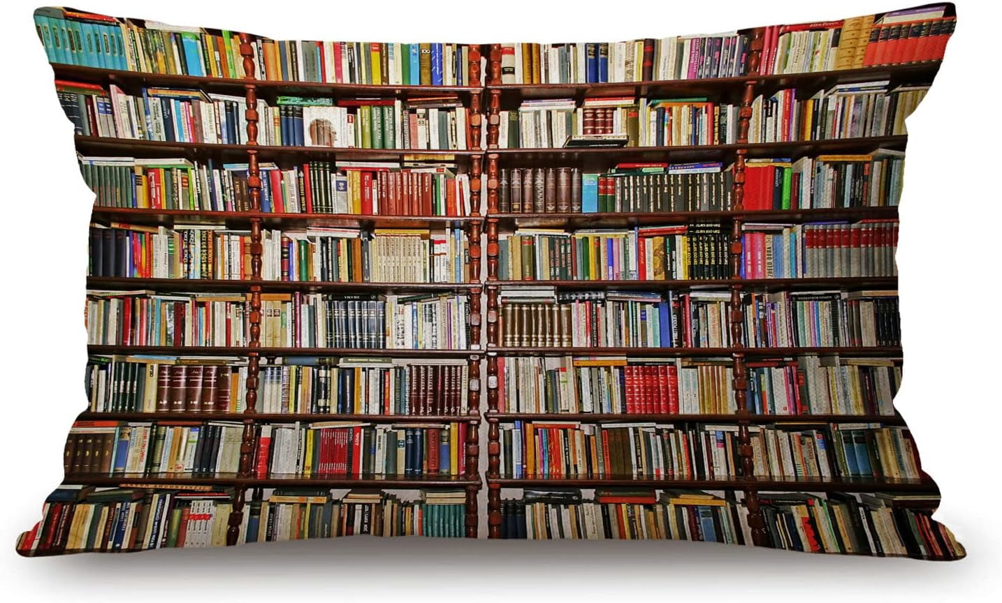 Library Bookshelf Farmhouse Pillow Covers 12" x 20" Lumbar Pillow ...