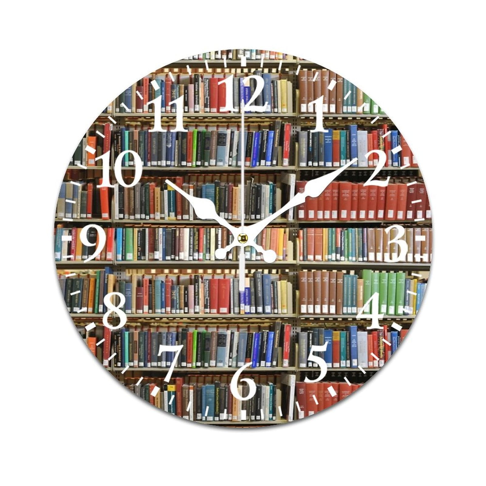 Library Bookshelf Wall Clock Modern Design Clocks Wall Hanging Home ...