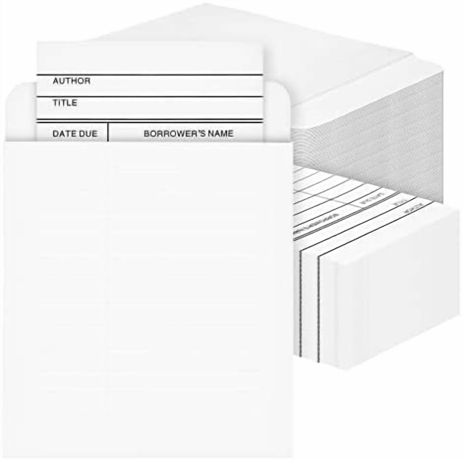 Library Card Pockets with Adhesive Backing & Due Date Cards - 200 ...