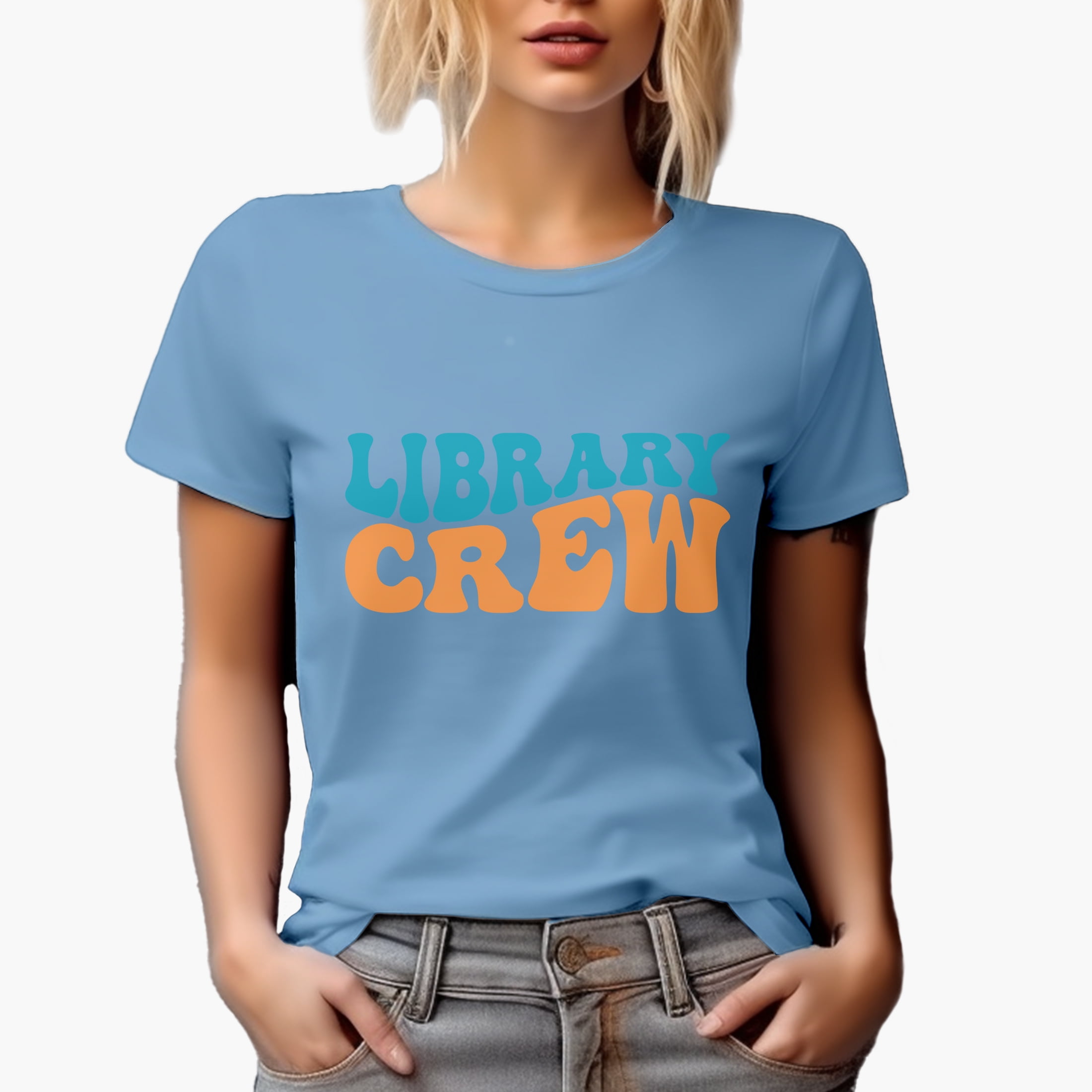 Library Crew, Librarian Themed, Groovy Retro Wavy Text Merch Gift, Baby ...