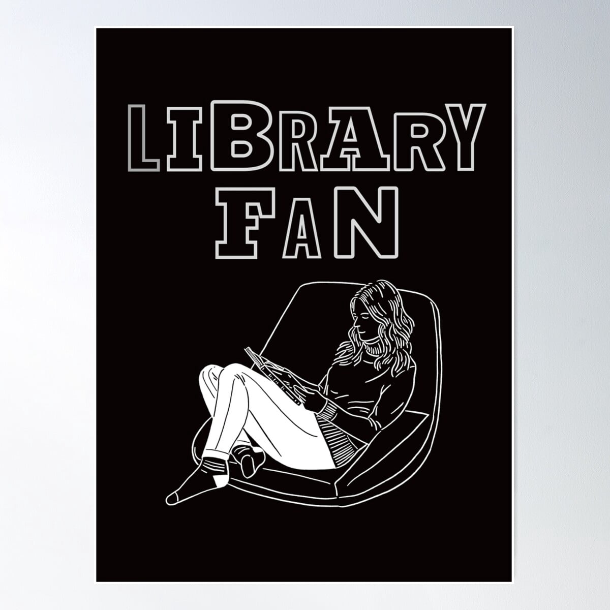 Library Fan Poster Wall Art, Modern Wall Decor For Living Room Bedroom ...