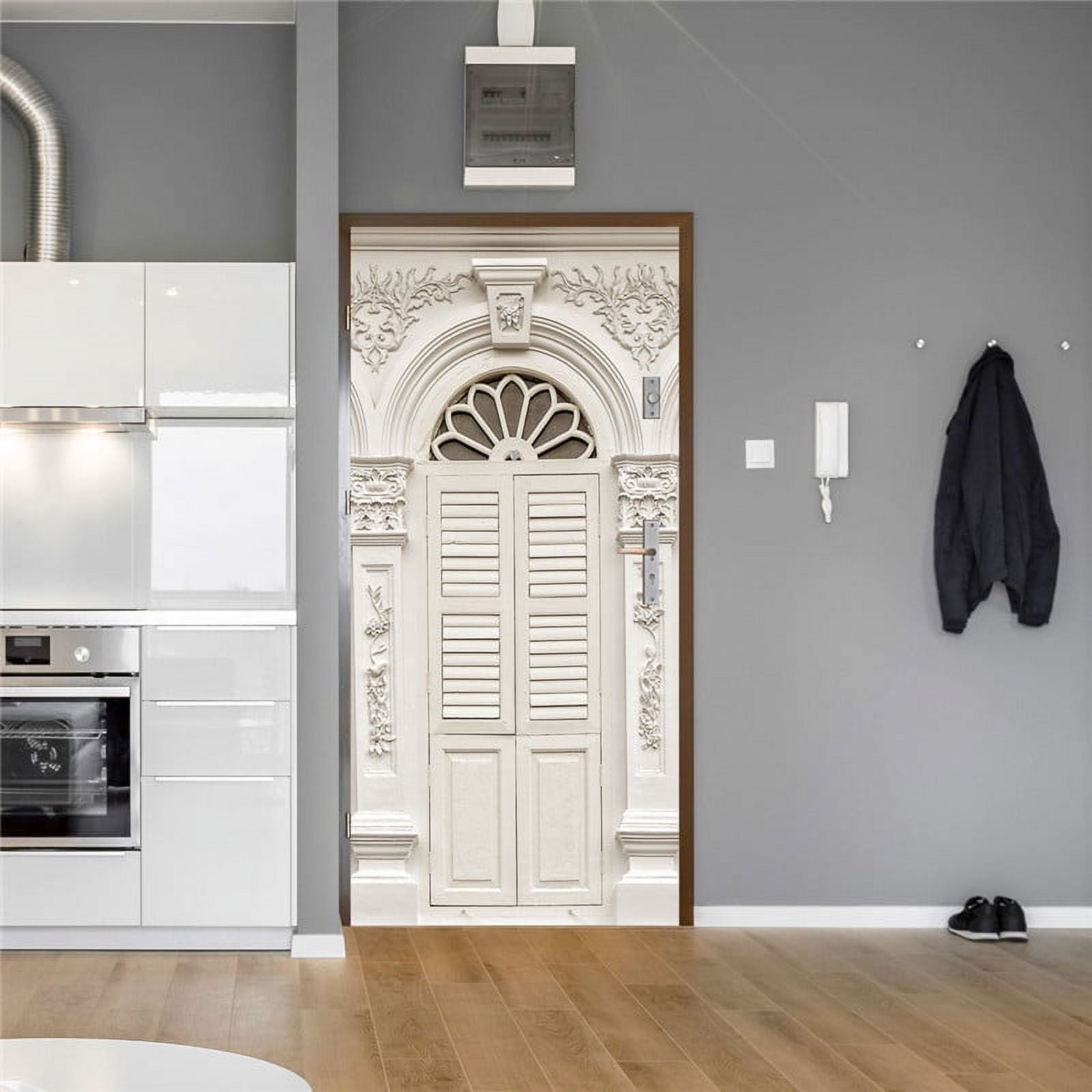 Library Shelf London Platform Adhesive 3D Door Stickers DIY Wateproof ...