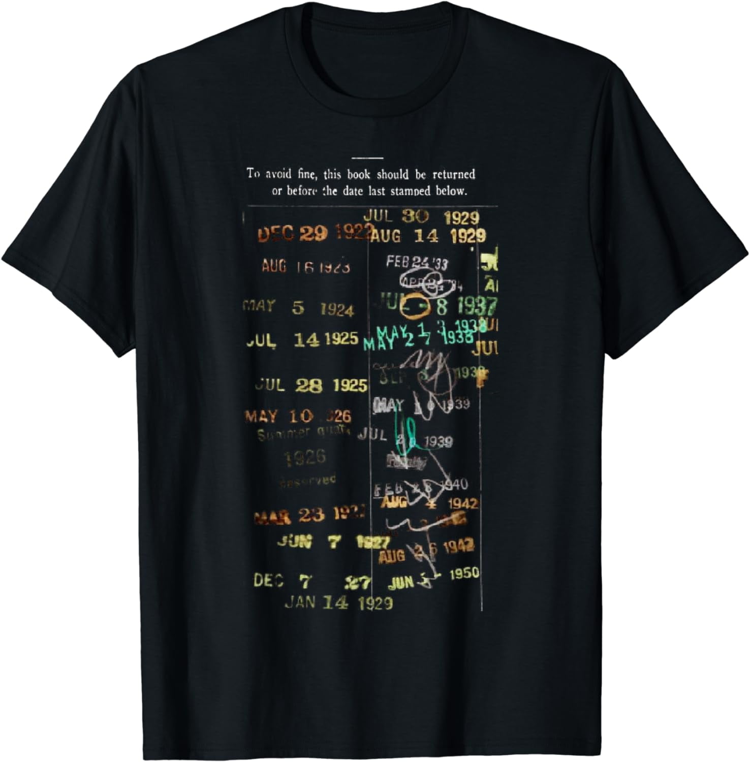 "Library Stamp" T-Shirt Librarian Date Card - Walmart.com