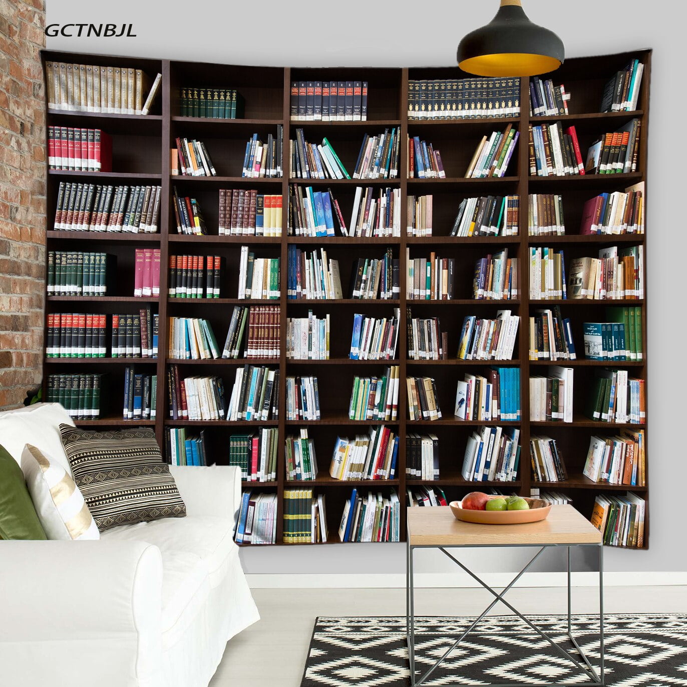 Library Tapestry Classical Bookshelf Crammed with Books Study Room ...