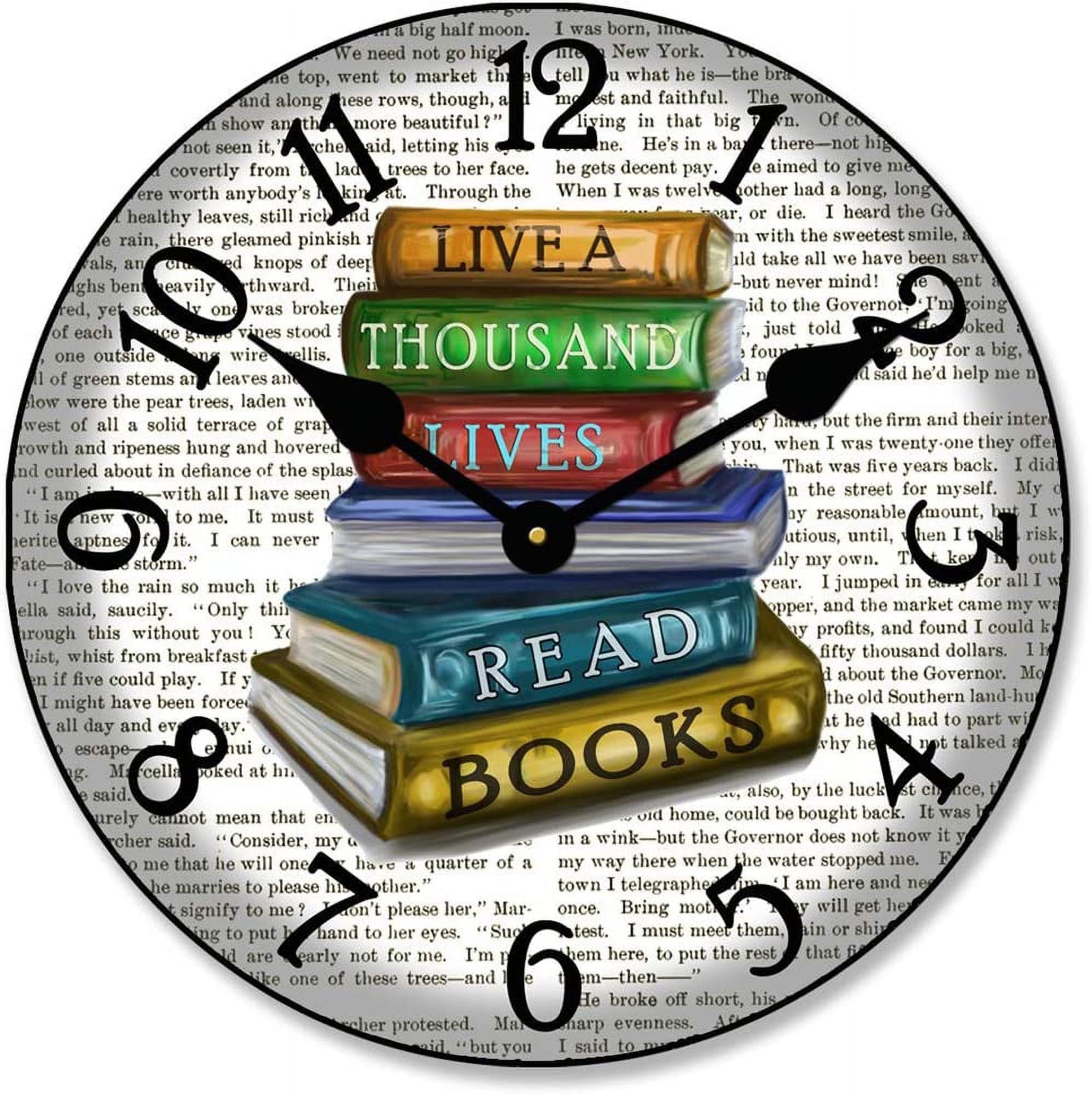 Library Wall Clock | Ultra Quiet Quartz Mechanism | Hand Made in USA ...