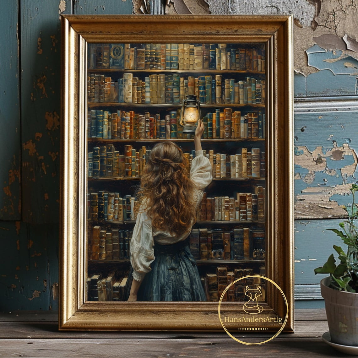 Library Woman Art Print Dark Academia Poster Vintage Style Print ...