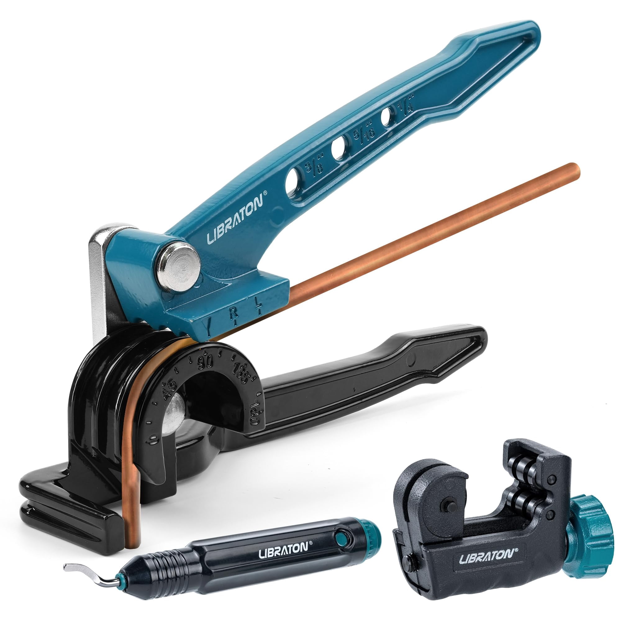 Libraton Tube Bender, Copper Tubing Bender 180 Degrees, Manual Tubing ...