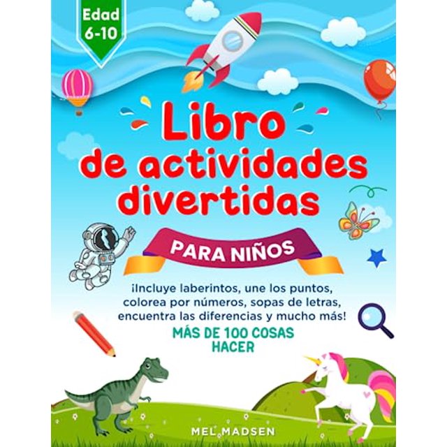 Pre-Owned Libro de actividades divertidas para niños de 6 a 10 años. ¡Incluye laberintos, une ...