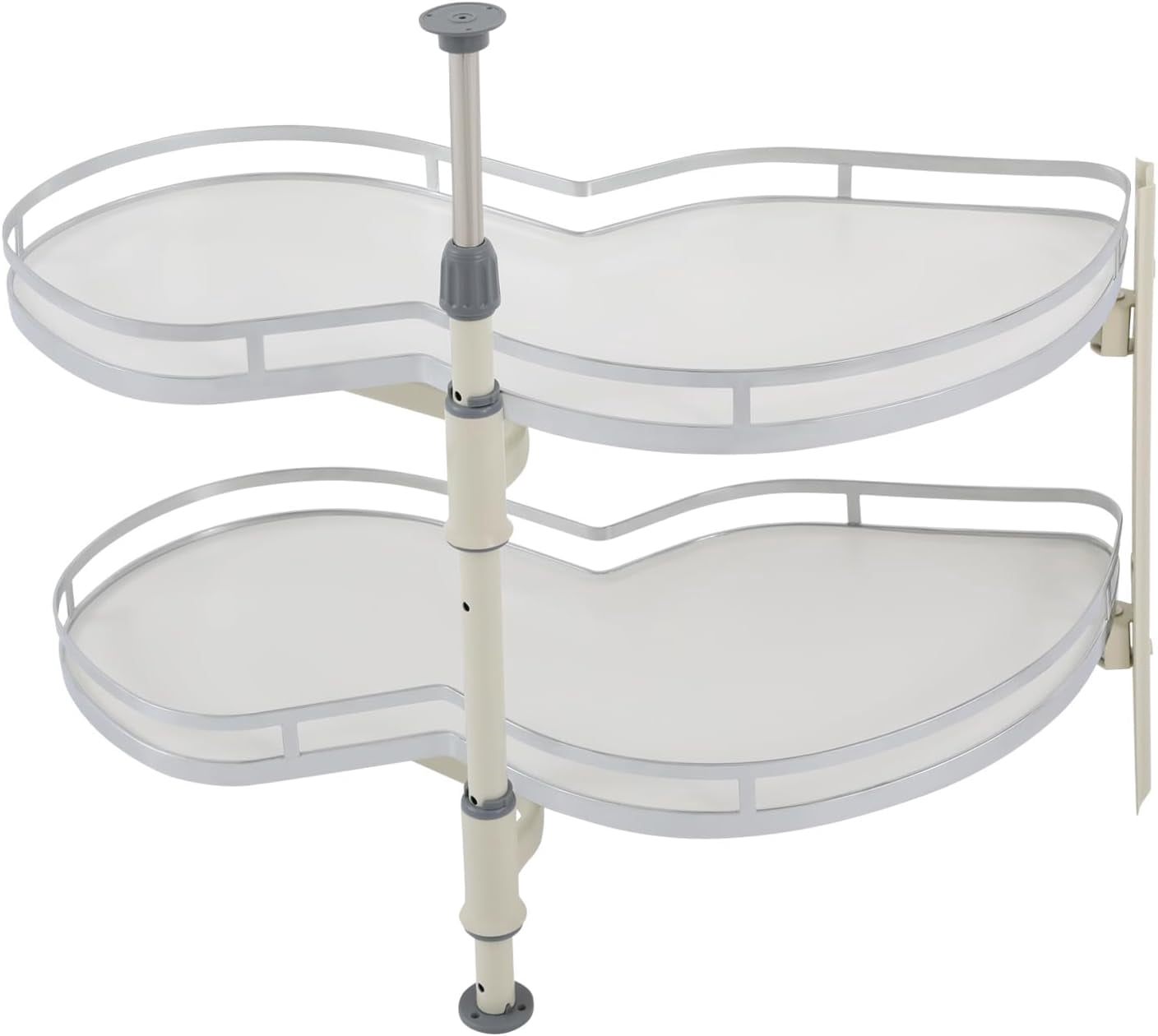 Libsaerty White 2-Tier Pull-Out Rotating Blind Corner Cabinet Organizer ...