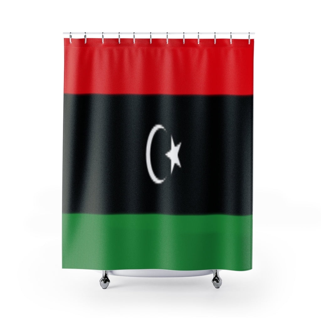 Libya Flag Premium 71"x74" Waterproof Shower Curtain for Stylish Bath ...