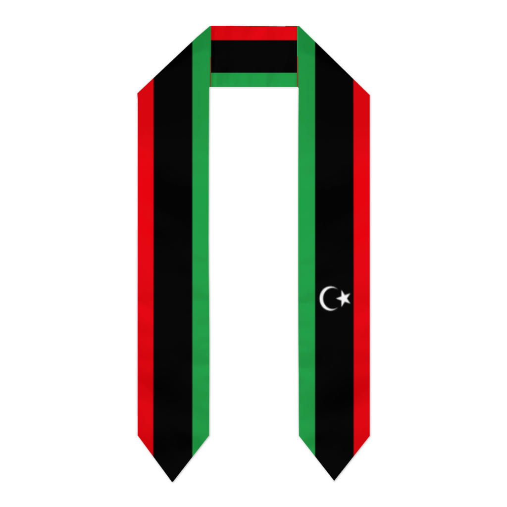 Libya Flag Thick Graduation Sash Stole Scarf Double Sided Honor Stole ...