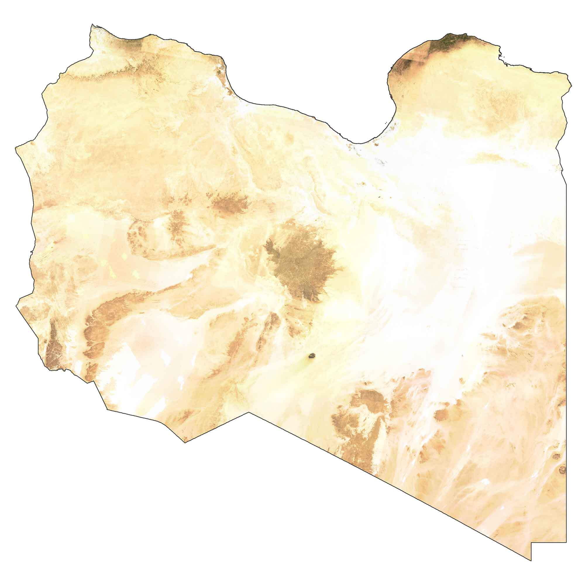 Libya Satellite Map GLOSSY POSTER PICTURE PHOTO PRINT BANNER ...