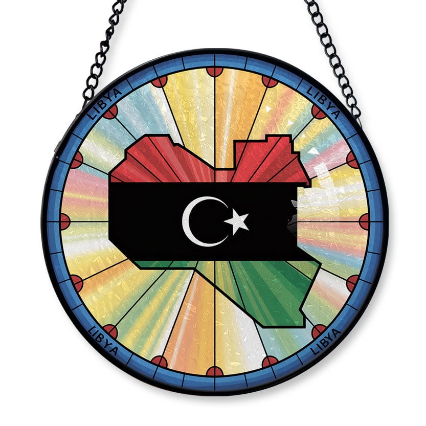 Libya Travel Decor Suncatcher Stained Glass Window Hanging, Gift for ...