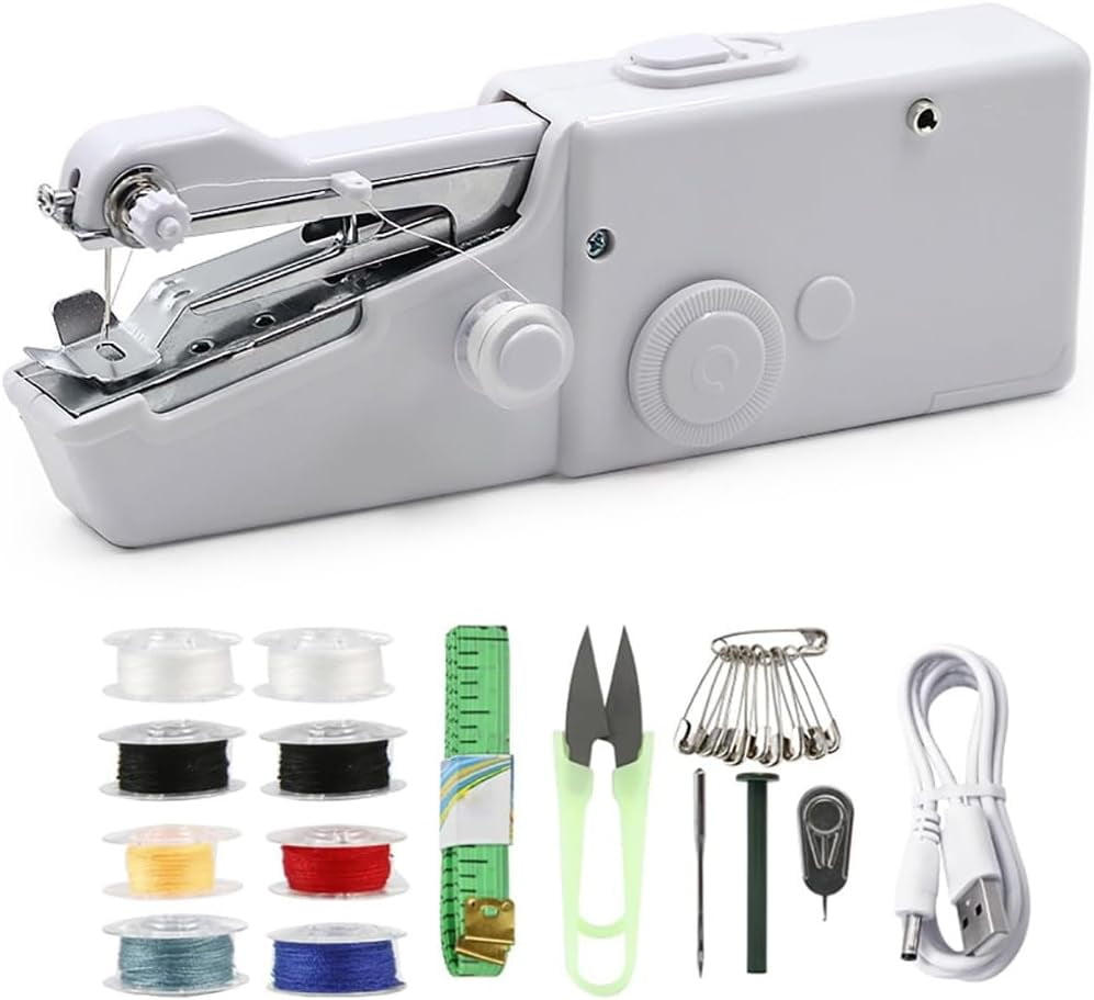 Licateduap Portable Handheld Sewing Machine, Quick Sew Electric Mini ...