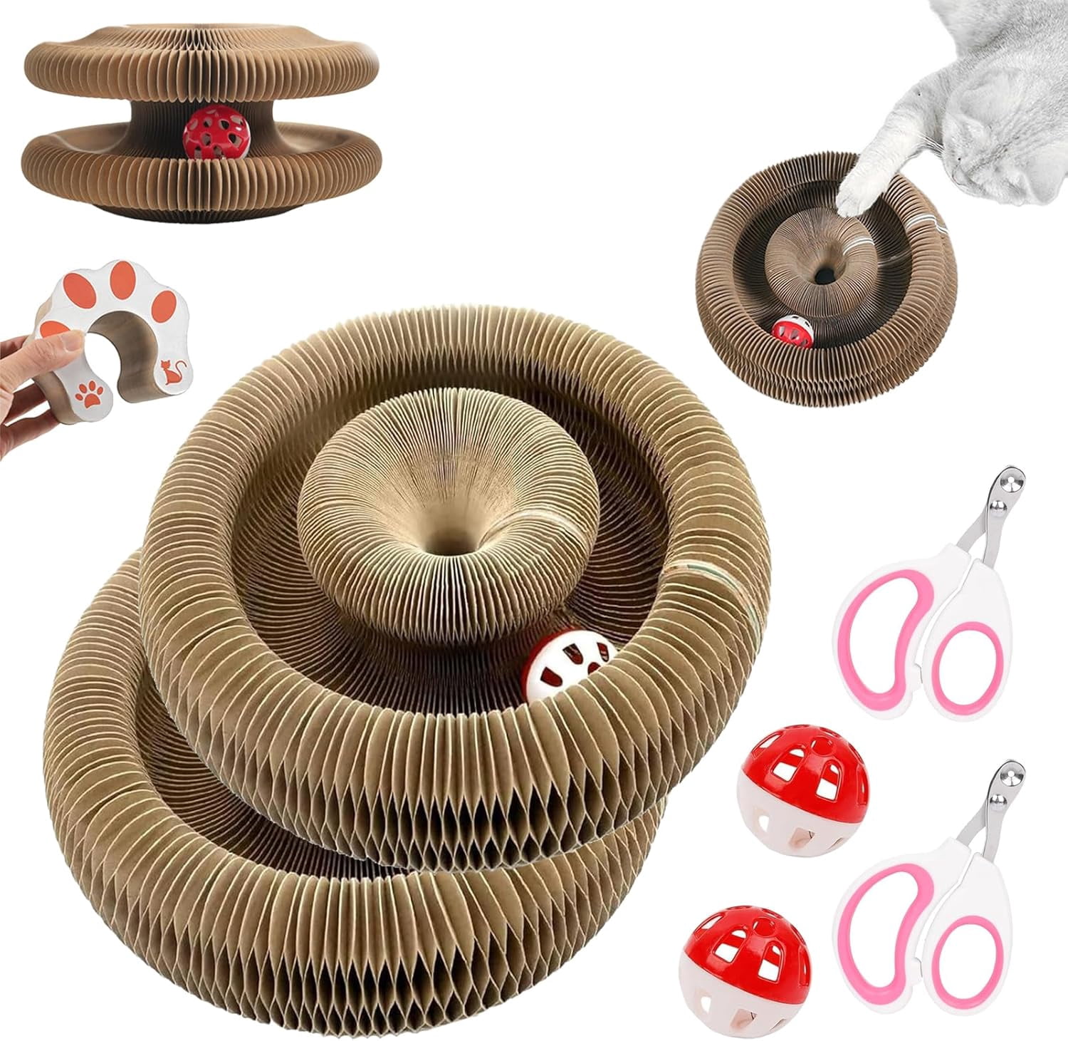 Licca Curling Toy for Cats,Magic Organ Cat Scratch Board Foldable Cat ...