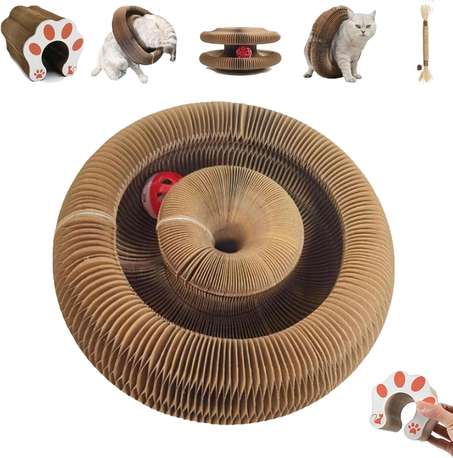 Licca curling toy for cats, Kitty Curls Cat Scratcher, Foldable Cat ...