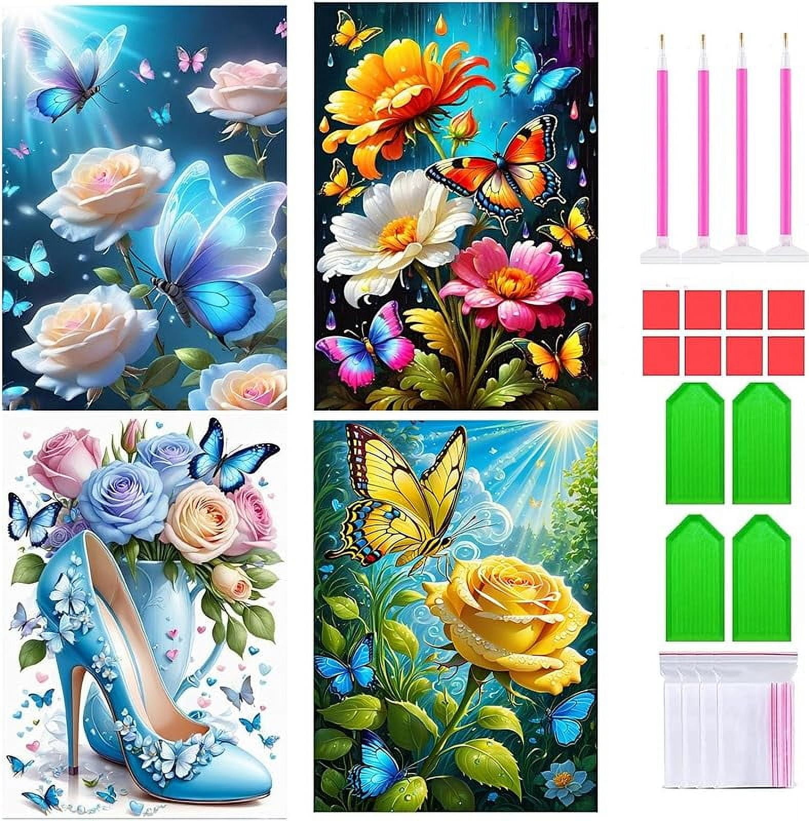 Liccyy 4 Pack 5D Diamond Art Painting Kits for Adults Kids Beginners ...