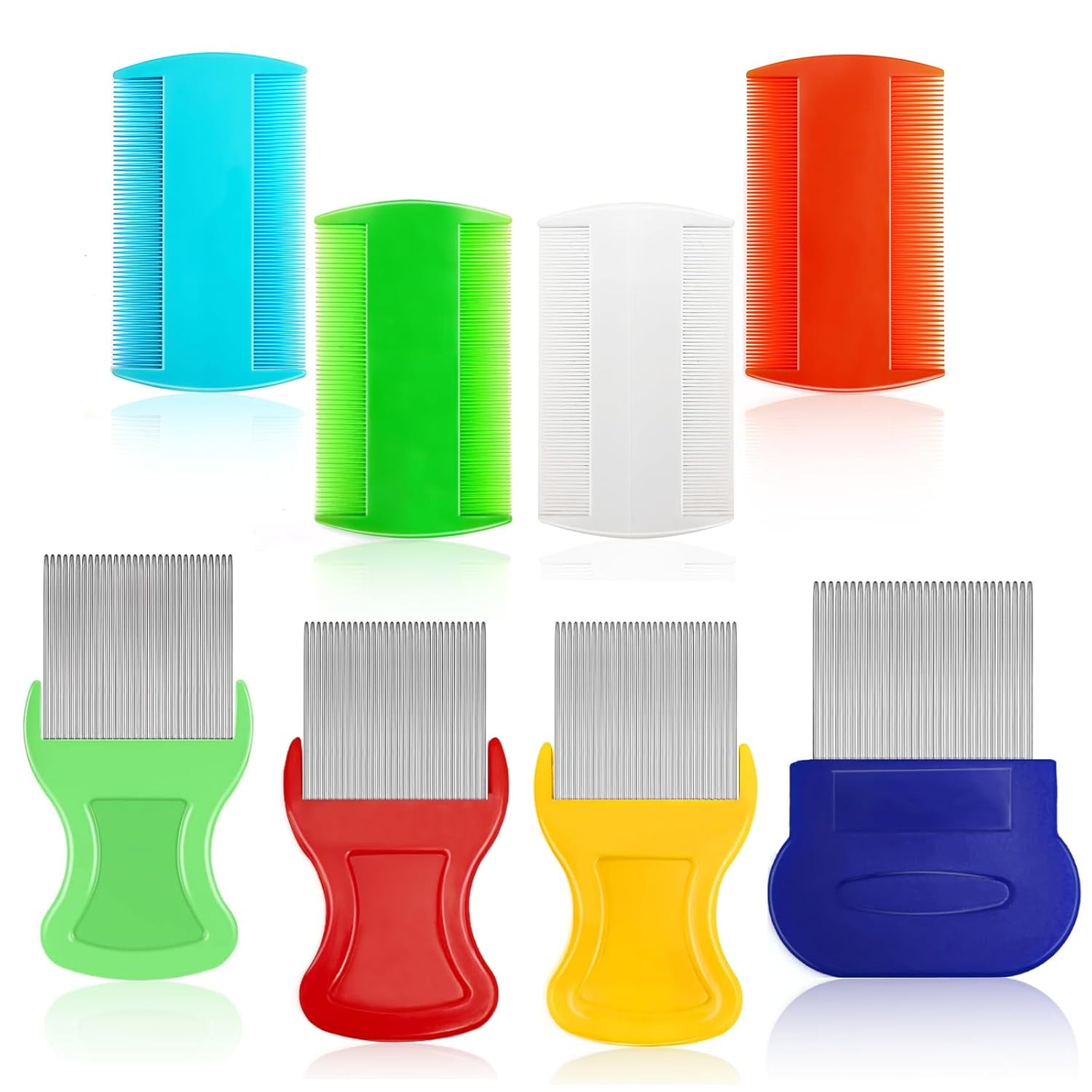 Lice Comb, 8 Pcs Flea Comb, Hair Double Sided Fine Tooth Combs, Removal ...