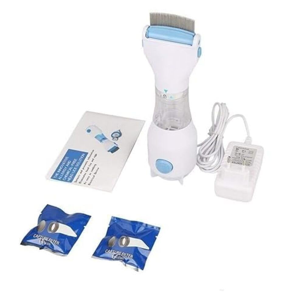 Lice Nits Vacuum electric Comb chemicalfree safe easytouse messfree hair treatment tool that ...